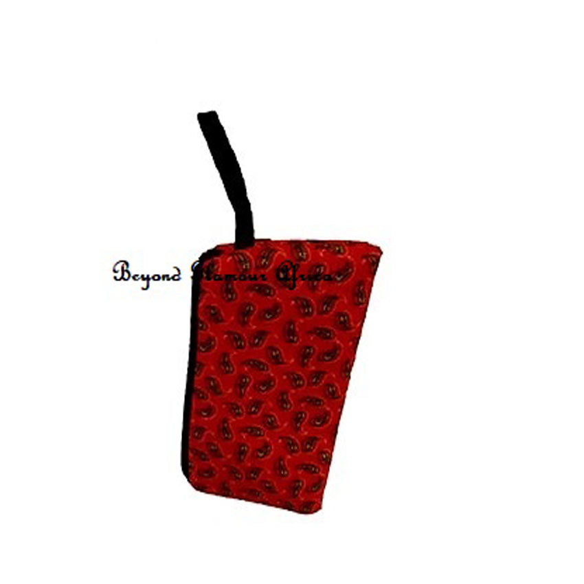 Red Ankara Pouch - Beyond Glamour Africa